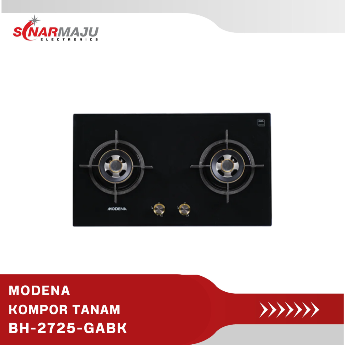 Gas Hob 2 Tungku MODENA Kompor Tanam BH-2725-GABK