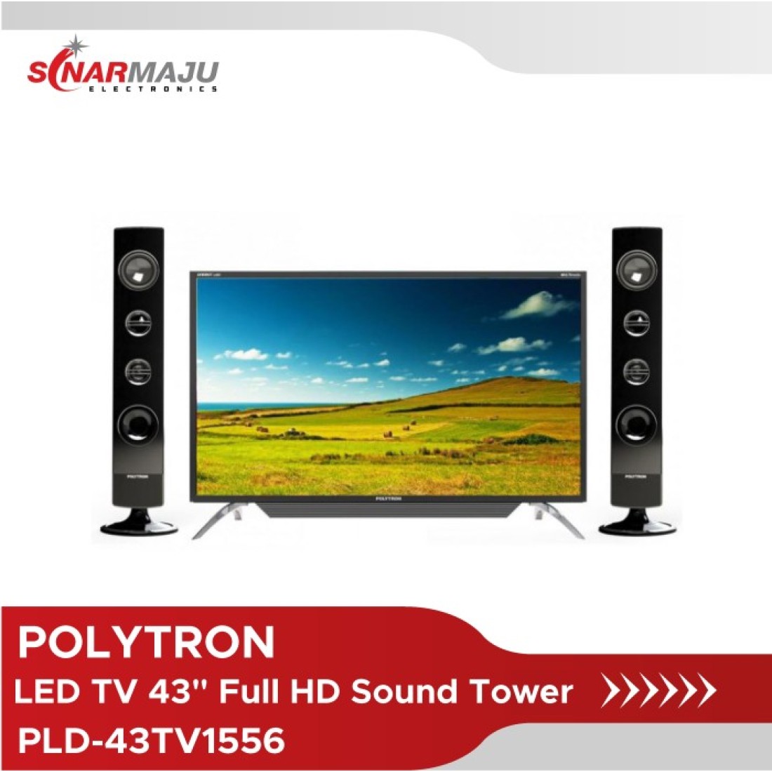 LED TV 43 Inch Polytron Full HD Cinemax Tower Speaker PLD-43TV1556
