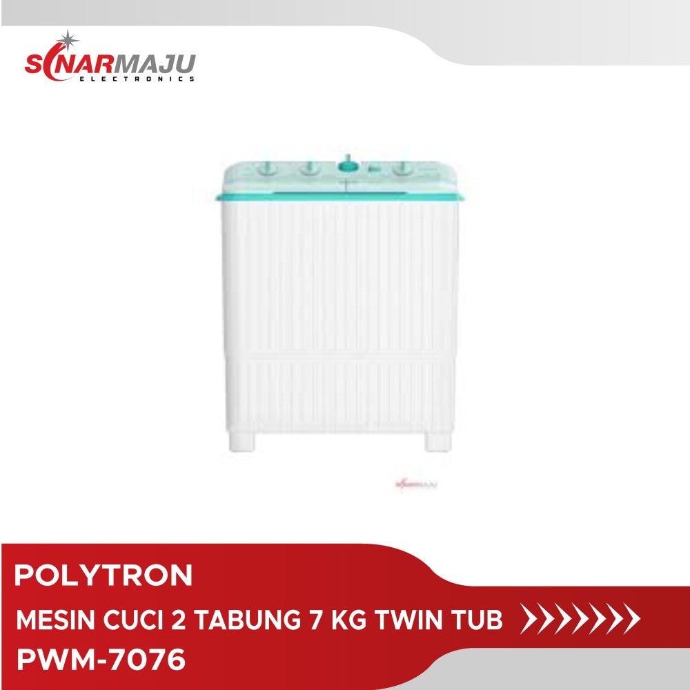 Mesin Cuci 2 Tabung Polytron 7 Kg Twin Tub PWM-7076