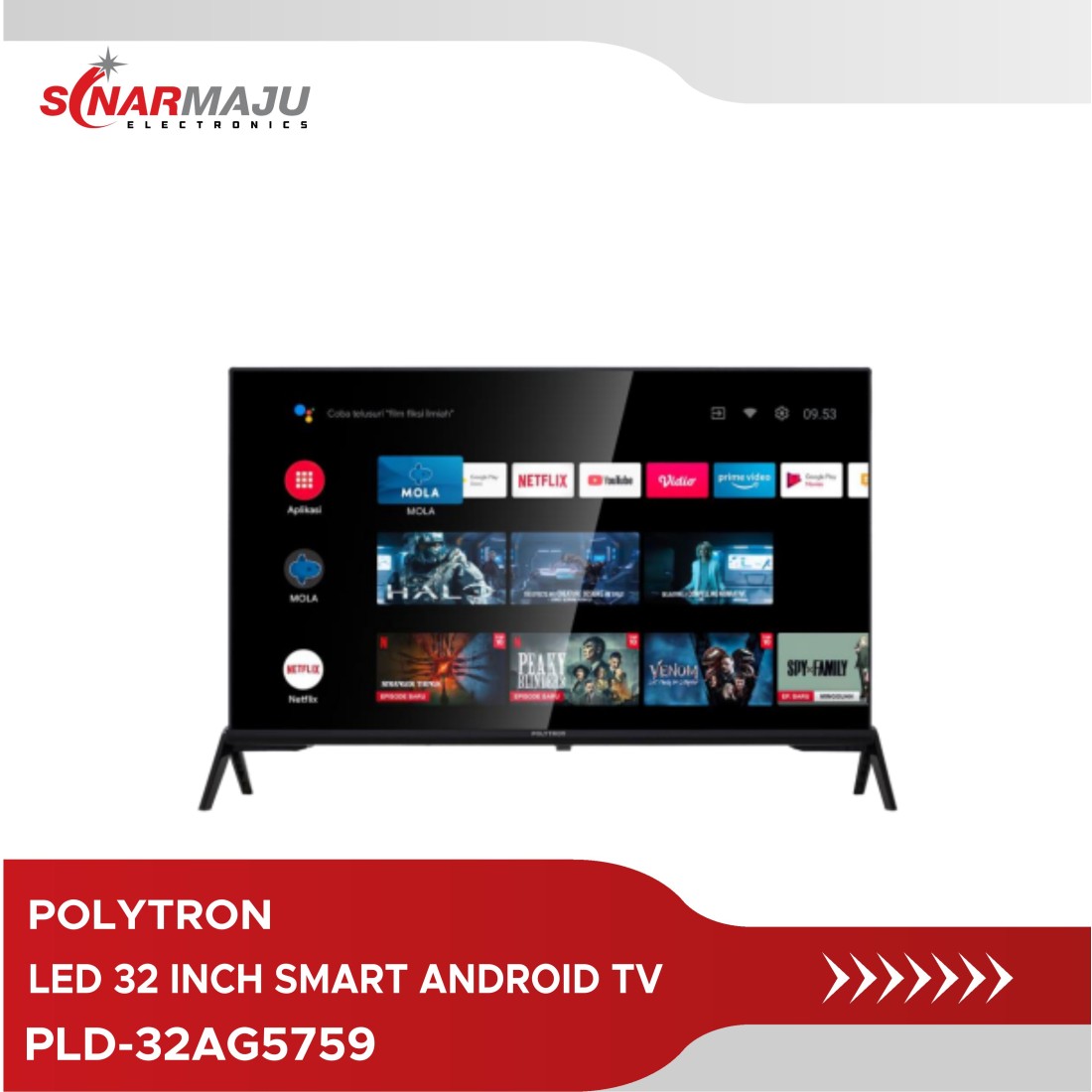 LED TV 32 Inch Polytron Smart Android TV PLD-32AG5759