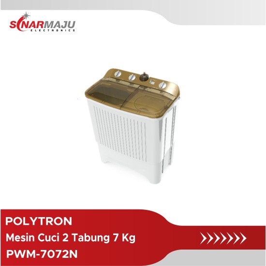 Mesin Cuci 2 Tabung Polytron 7 Kg Twin Tub PWM-7072N/B